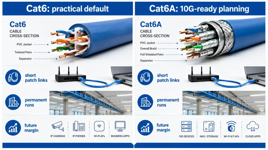 Best Ethernet Cable for Fiber Internet: Cat6 vs Cat6A