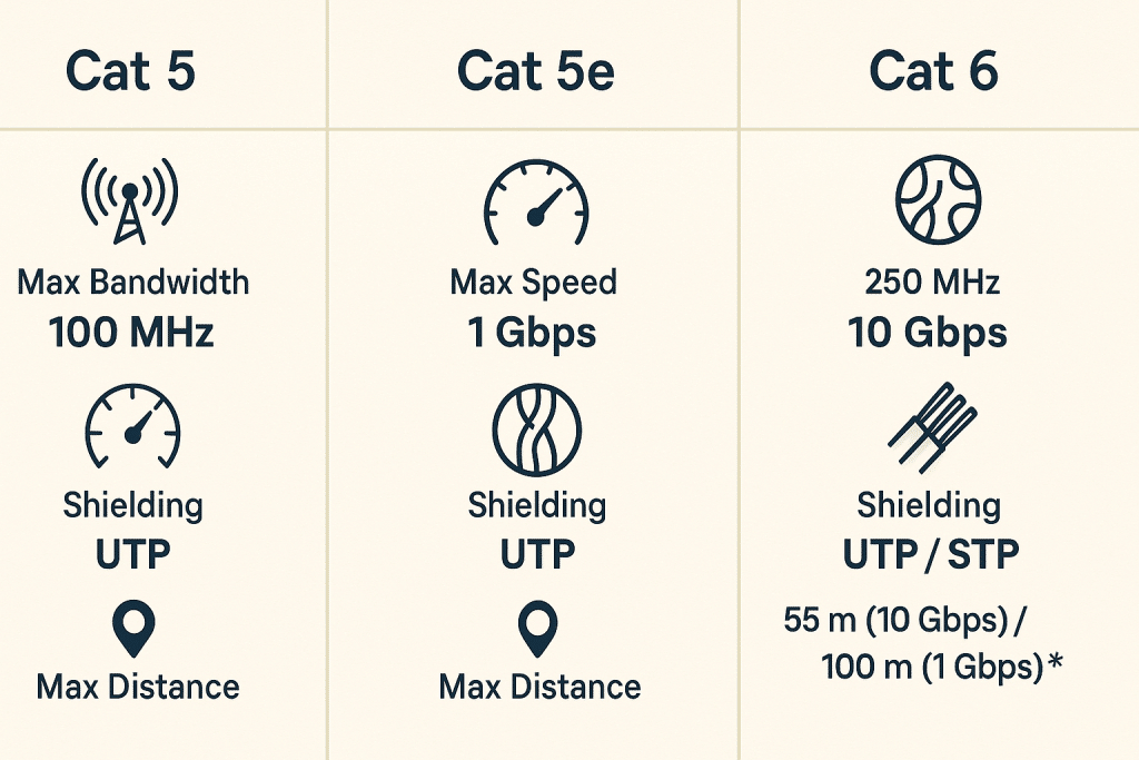 Cat 5 vs Cat 5e Speed in Home and Office
