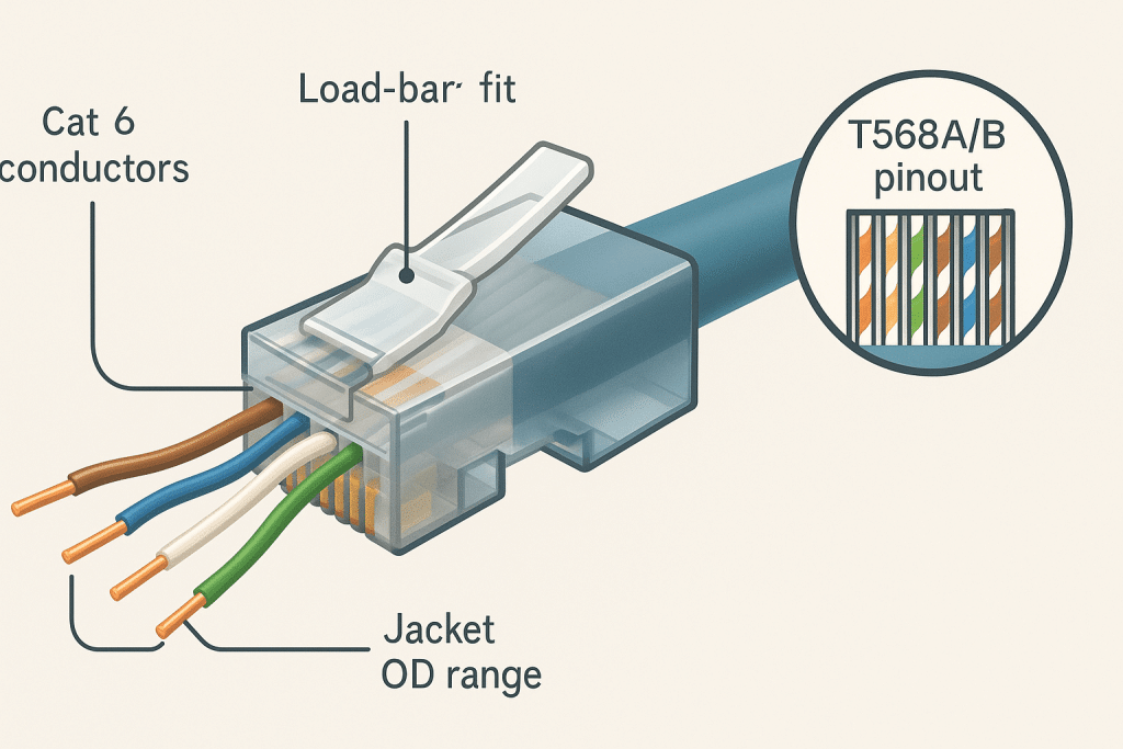 Cat 6 Connectors on Cat5e: What Works