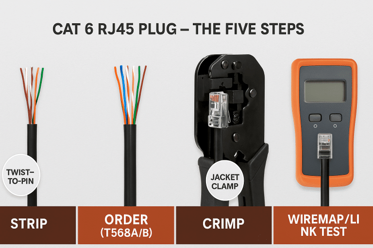 How to Terminate Cat 6: Tools, Color Order, Step-by-Step