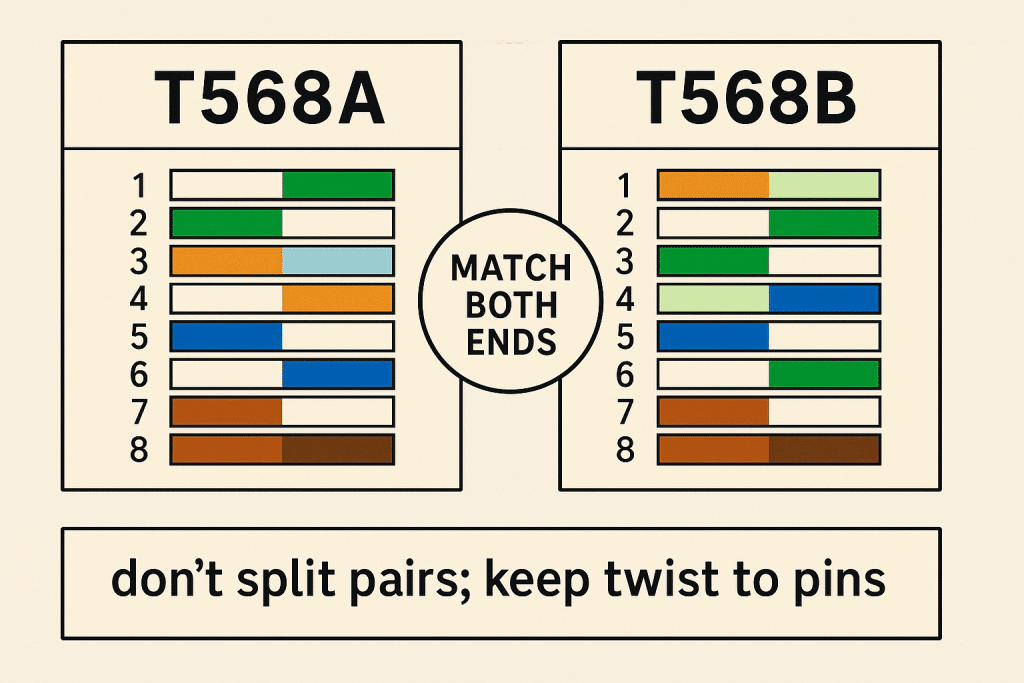 How to Terminate Cat 5 (Cat5e) the Right Way - Otscable