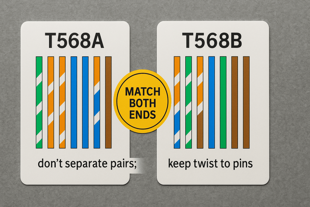 Cat 5 Crimping: T568A vs T568B, Step-by-Step